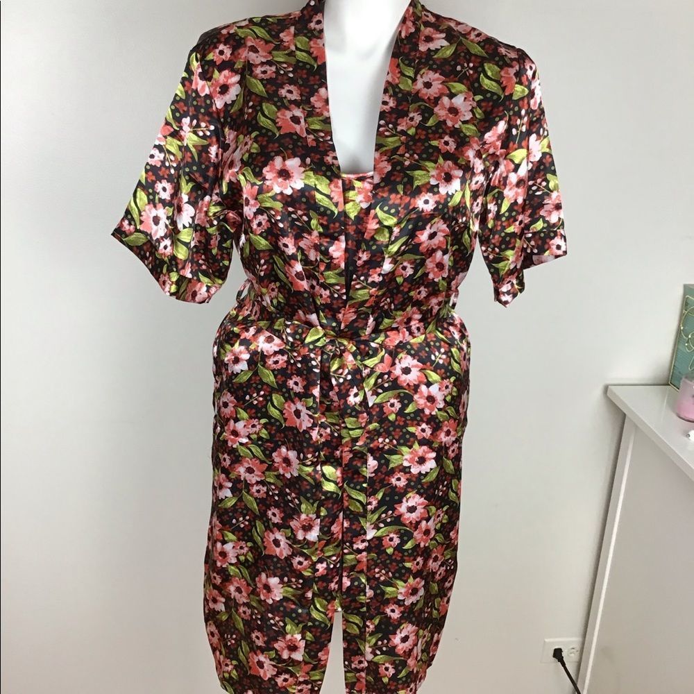 Emily Stacy 2 Pc Floral Lingerie Set Size Xl. 100% Po… - Gem